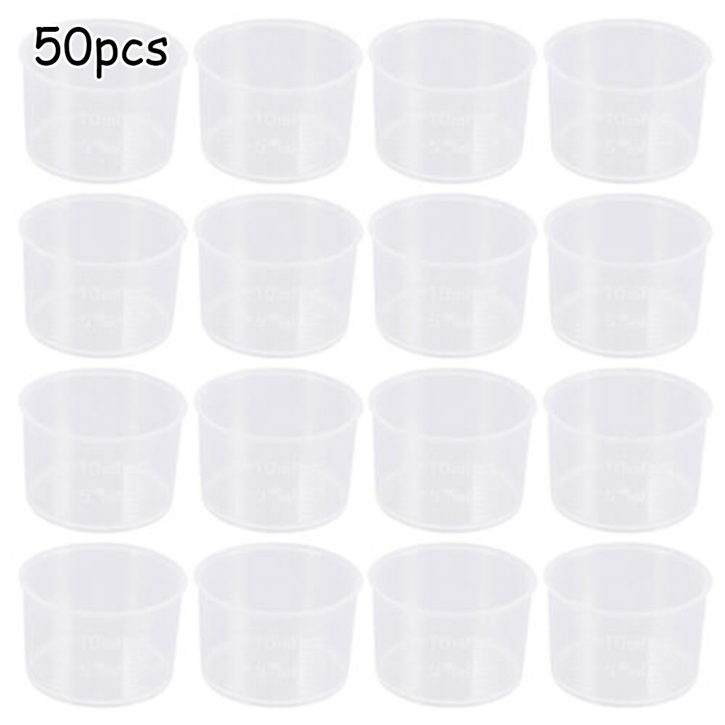 SYF 50Pcs 10ml Plastic Measuring Cup, Scale Cup, Transparent Laboratory ...