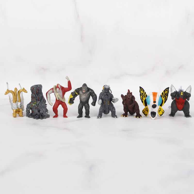 24 Pcs/Pack Mini Godzilla Figure 5Cm Gojira Model King Kong Shimo Rodan ...