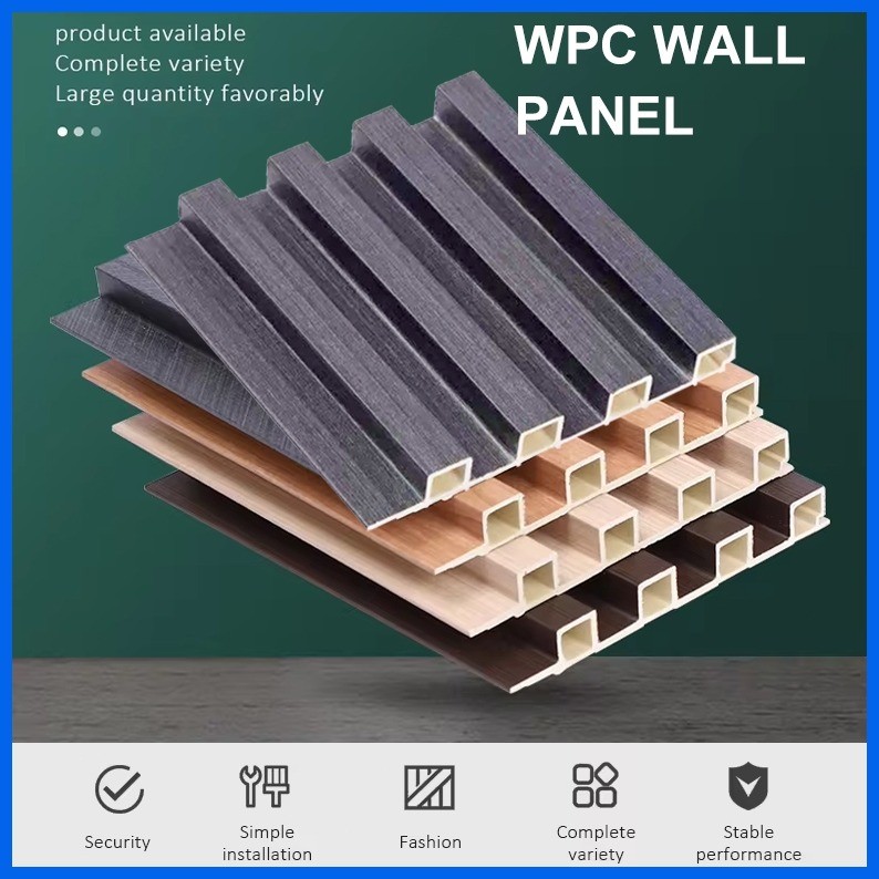 ♂ WPC Fluted Wall Panel Sticker Waterproof Grille Design Ecological ...