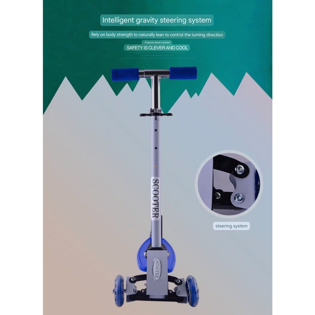 Kids' Adjustable Scooter Stability Enhanced Design with T-Bar Lean-to ...