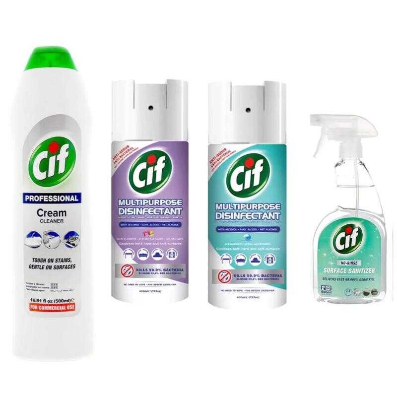 CIF CREAM CLEANER 500Ml / MULTIPURPOSE DISINFECTANT 400Ml SURFACE ...