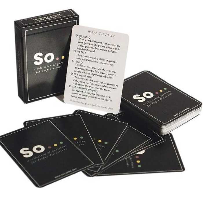 So Cards Deep Conversation Starters – Question Card Game For All ...