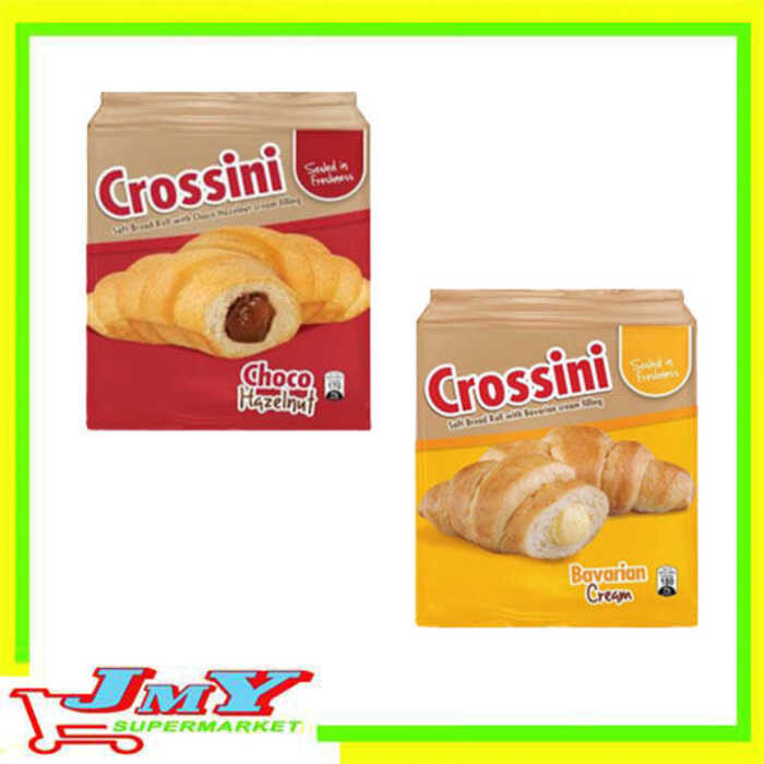 JMY CROSSINI Choco Hazelnut/Bavarian Cream Soft Bread Roll 10'S (1Pack ...