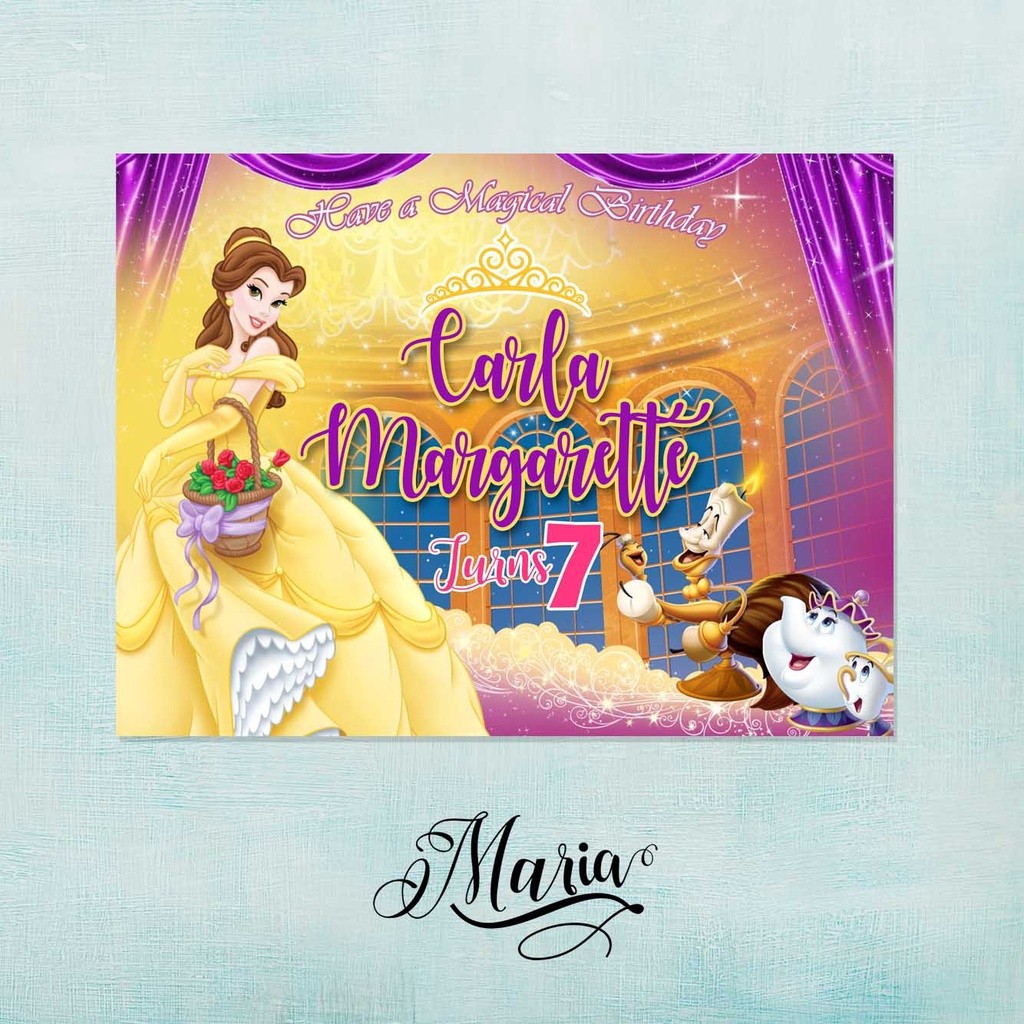 Princess Belle Birthday Banner | Shopee Philippines