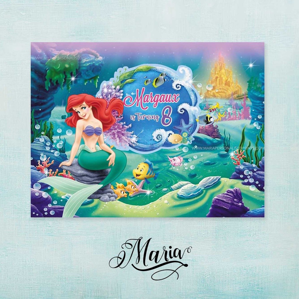 Princess Ariel Birthday Banner | Shopee Philippines