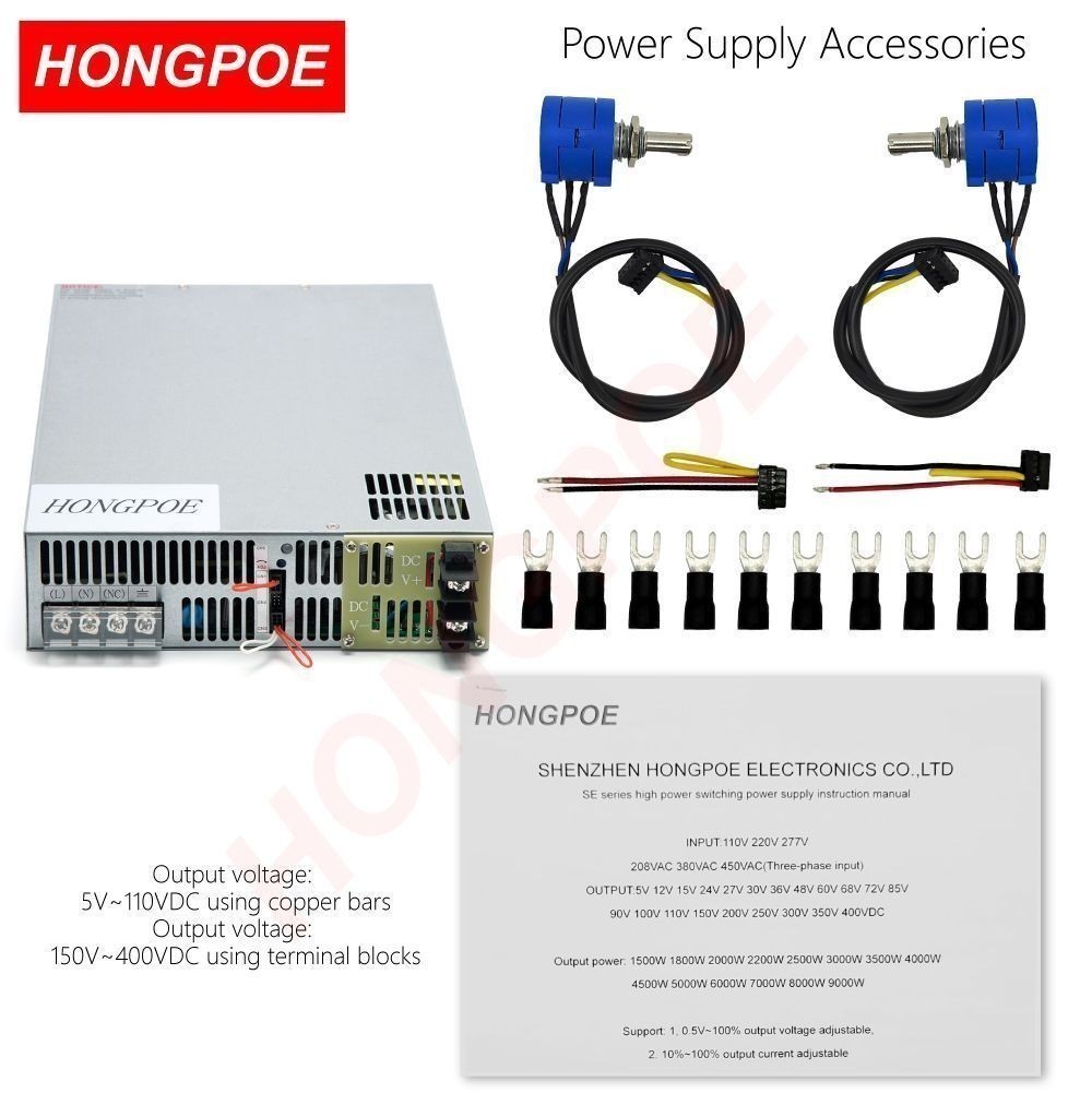 4000W 200V Power Supply 0-200V Adjustable Power 200VDC AC-DC 0-5V ...