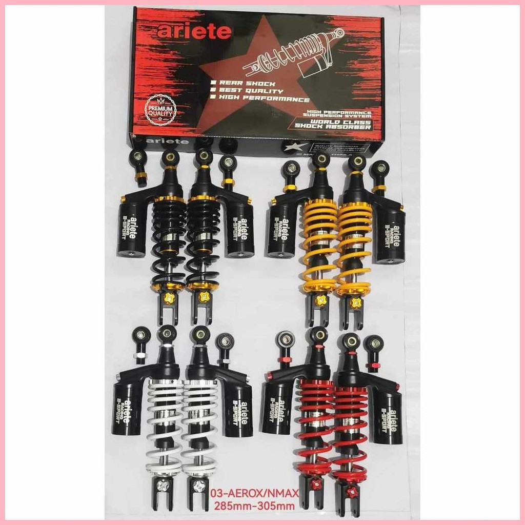 ARIETE REAR SHOCK WITH TANK ADJUSTABLE 285MM - 305MM YAMAHA NMAX 155 / AEROX 155 V1 / V2 ...