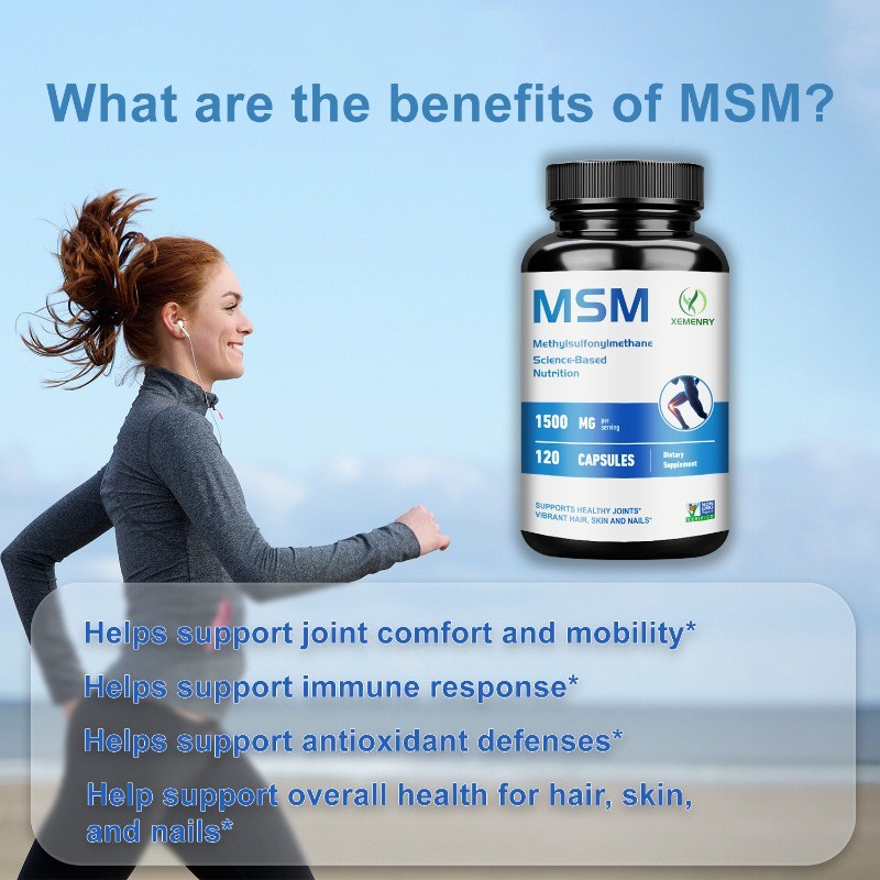 Xemenry 120 capsules MSM dimethyl sulfone helps joint health nourishes ...