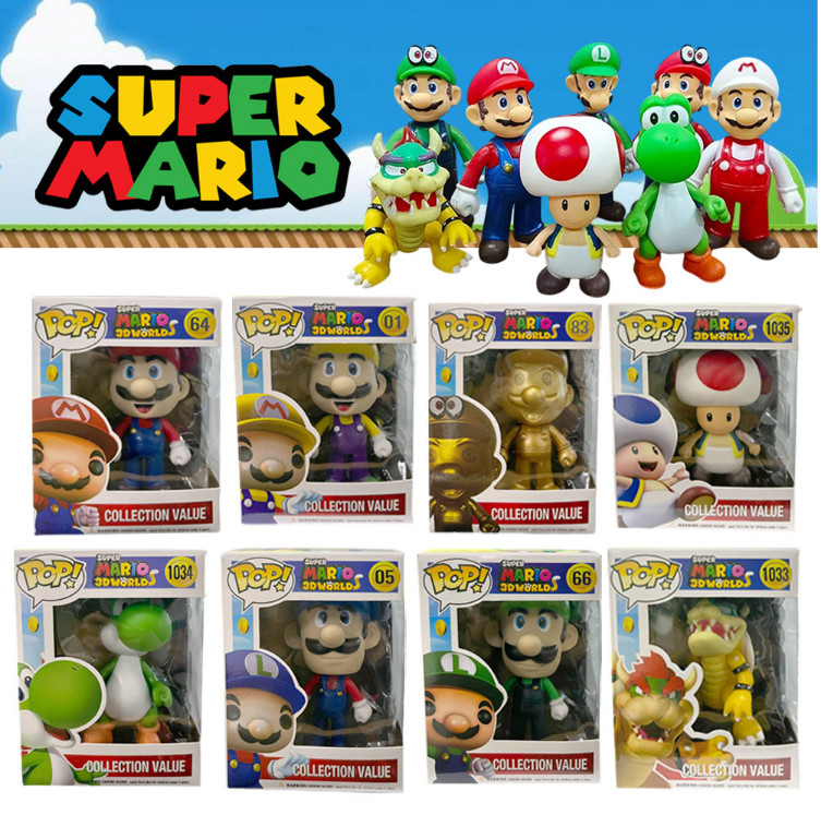 Wintop Cute Super Mario Brothers Mario Luigi Toad Bowser Yoshi Pop Toys ...