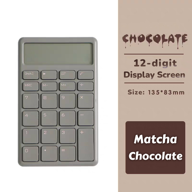 12 Digit Calculator Chocolate Series Elegant Basic Calculator Big Size ...