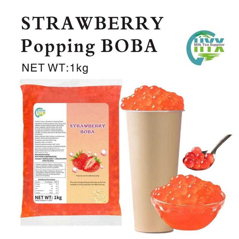 [Best Seller] Strawberry Flavored Popping Boba 1Kg - Premium Bubble Tea ...
