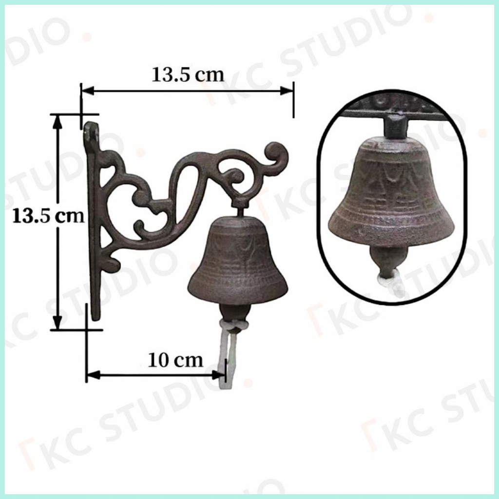 Vintage Cast Iron Door Bell Wall Antique Front Gate Bell Traditional ...