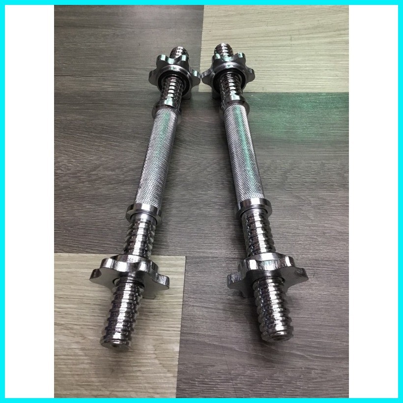 PAIR Chrome Dumbbell Short Bar Threaded Dumbbell Handles/Adjustable ...
