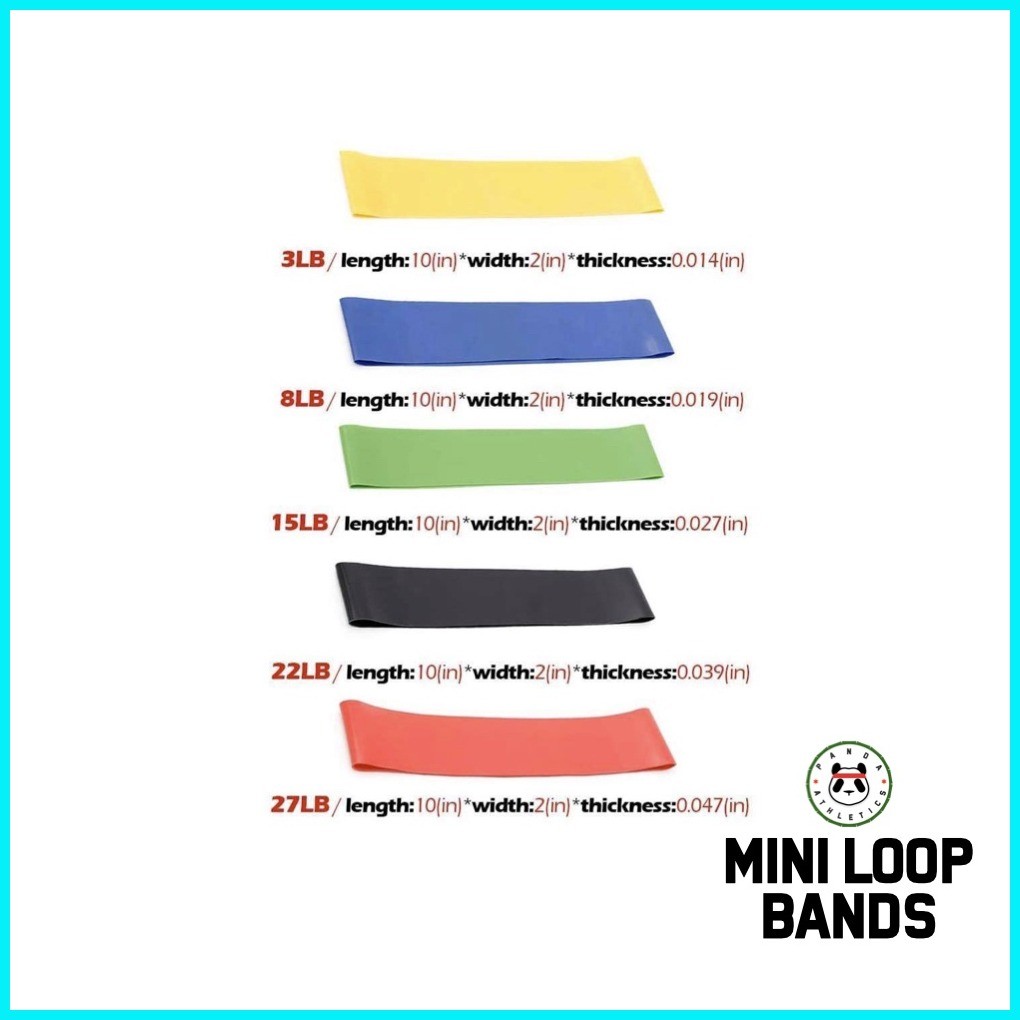 Panda Athletics Mini Loop Resistance Bands - Set of 5 | Shopee Philippines