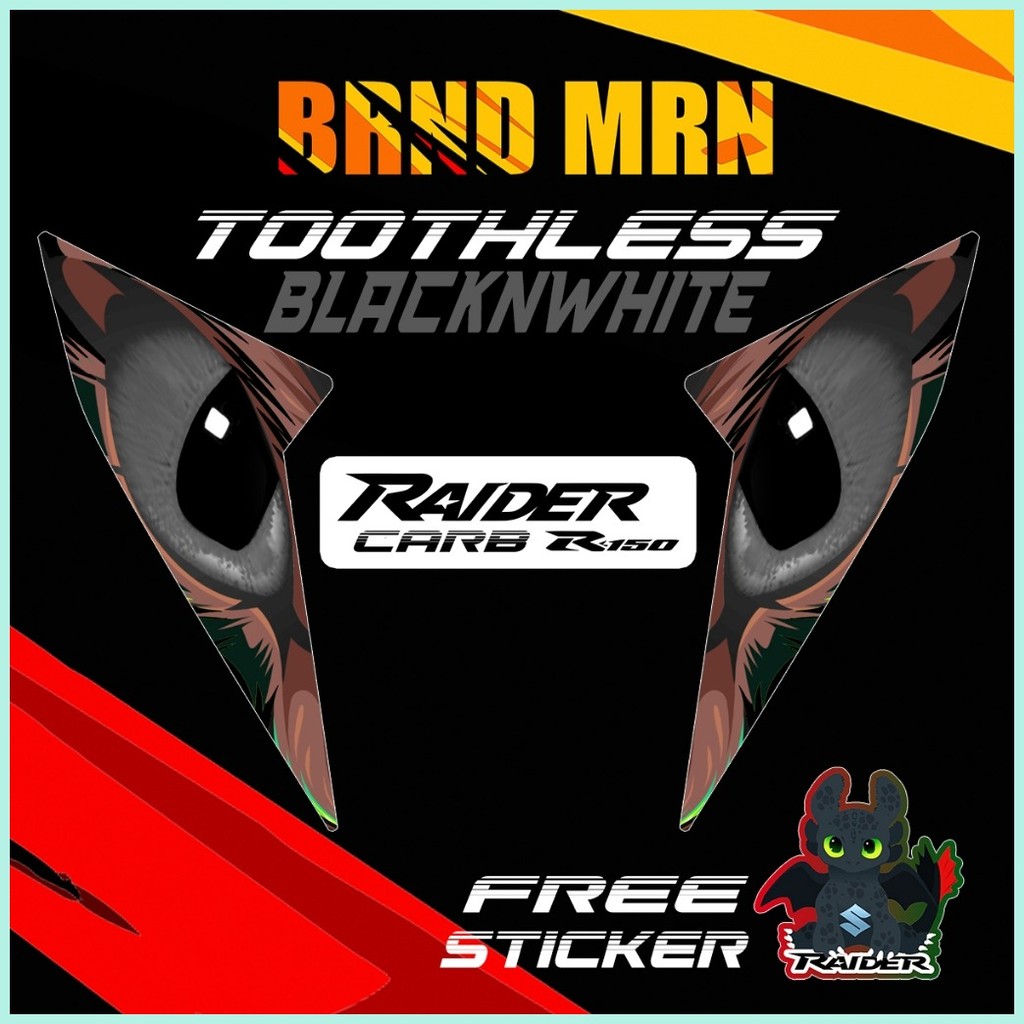 Suzuki Raider 150 carb Toothless eye sticker tint protector | Shopee ...
