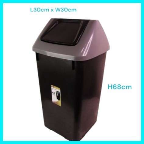 Trashcan 45L Square swing trash bin/trashcan/basurahan durable plastic ...