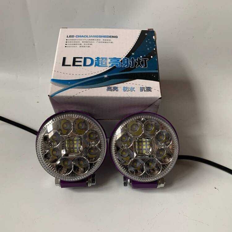 Round Light 12 Bead Floodlight Spotlight Reverse Light Fog Light Cabin ...