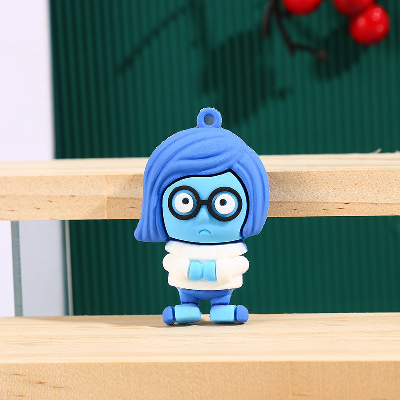 Inside Out Keychain - Disney Sadness Anxiety Anger Fear Disgust Joy ...