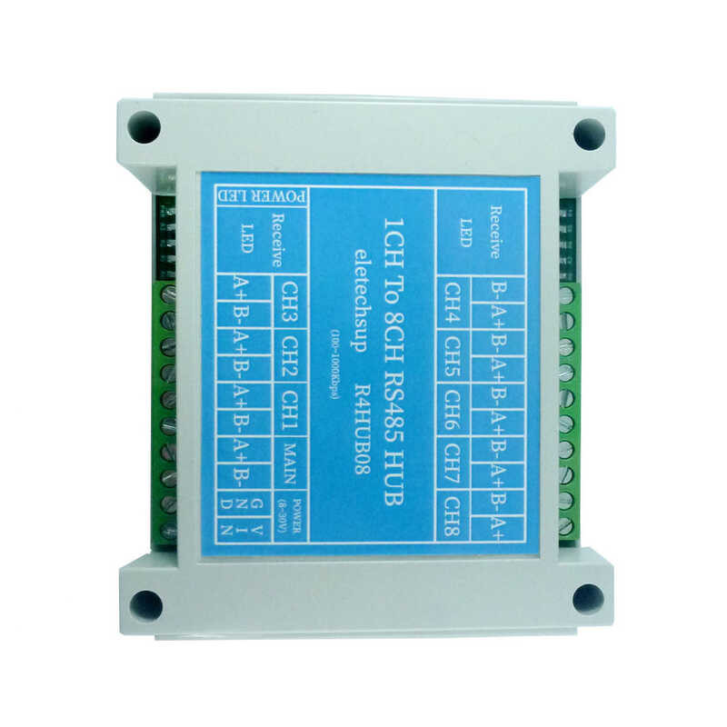 8 DC8~30V RS485 Hub Repeater Serial Port Signal Amplifier 100-1000Kbps ...
