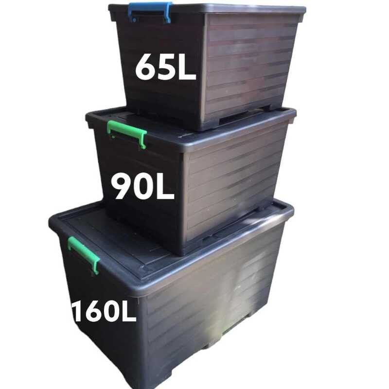 BOX 160L , 90L, 65L ARAYON Heavy Duty na may mga gulong at hawakan (Green & Black Color ...