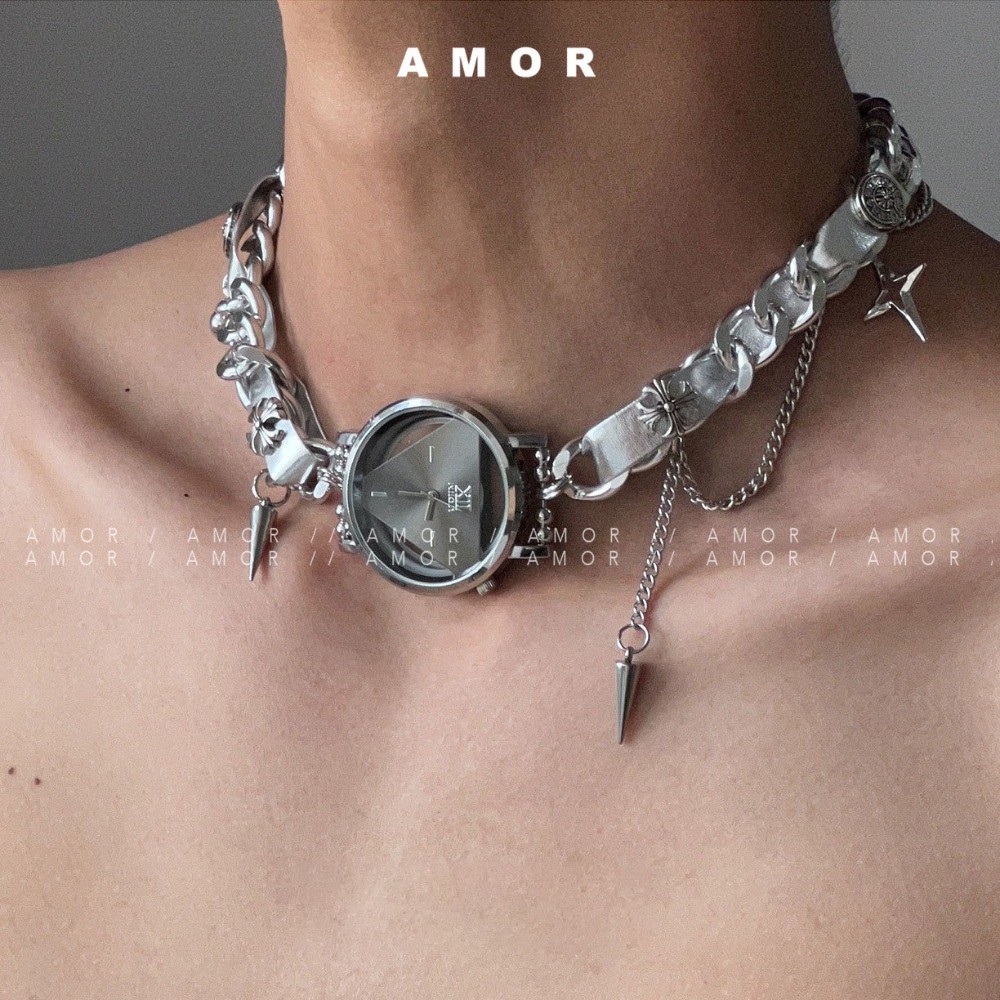 Schedule plate Kro metal leather collar personalized y2k millennium ...