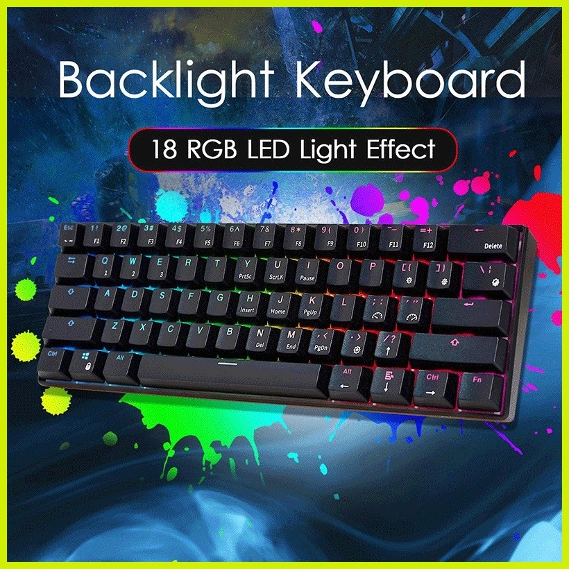 Royal Kludge RK61 Tri Mode RGB 61 Keys Hot Swappable Mechanical Keyboard | Shopee Philippines