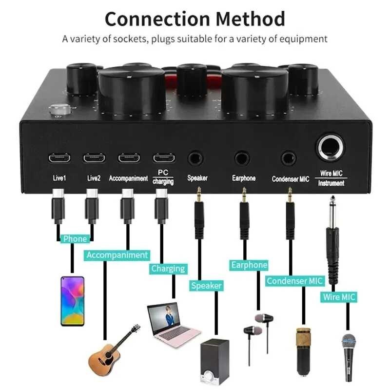 Microphones Bm800 V8 Sound Card Set Professional Audio Condenser Mic Studio Singing Microphone ...