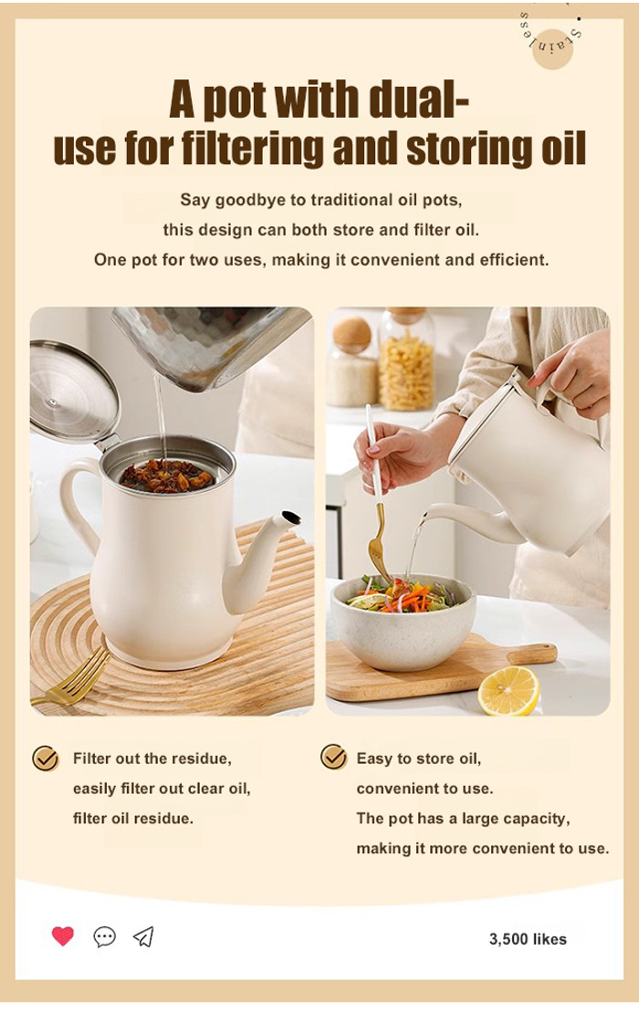 Household stainless steel multipurpose oil pot | Shopee Philippines