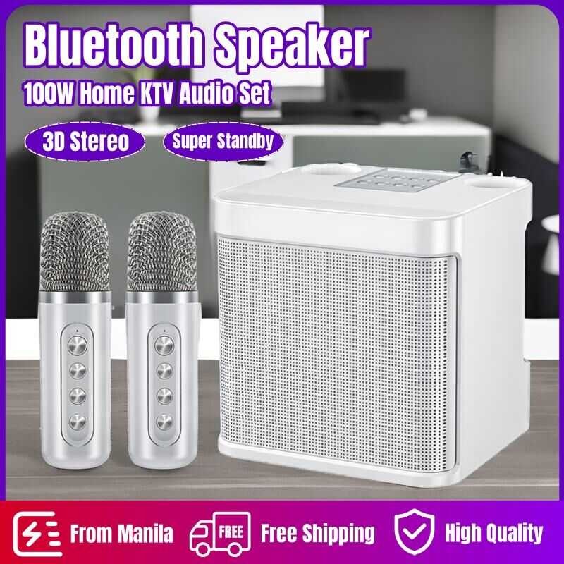 Speakers Bluetooth 100W Portable Karaoke Speaker Buetooth With Mic 3D Stereo Outdoor Family KTV ...
