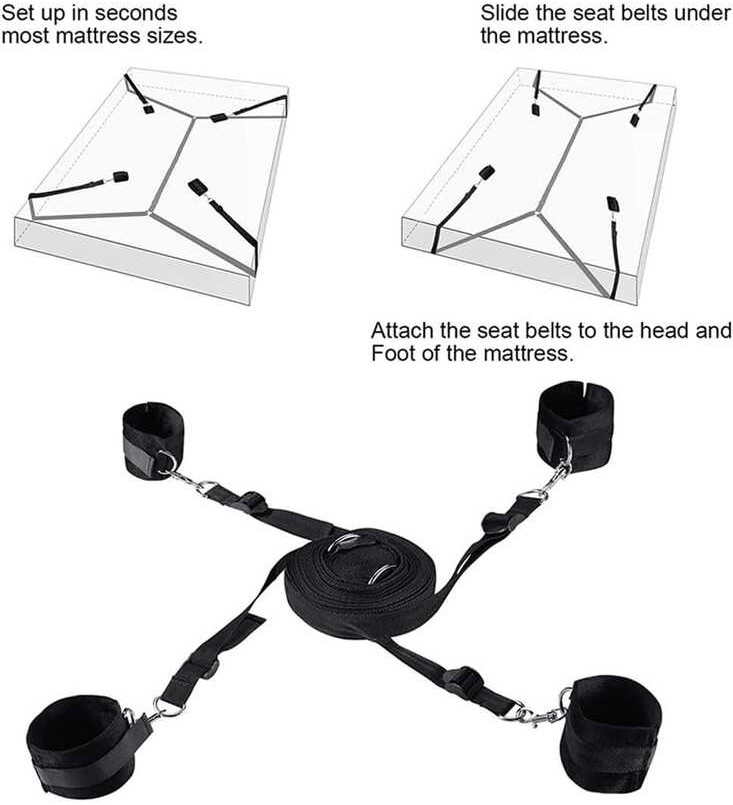 Restraints And Tie Downs For Adults Couples Bed Sex Resistant Legs Set ...