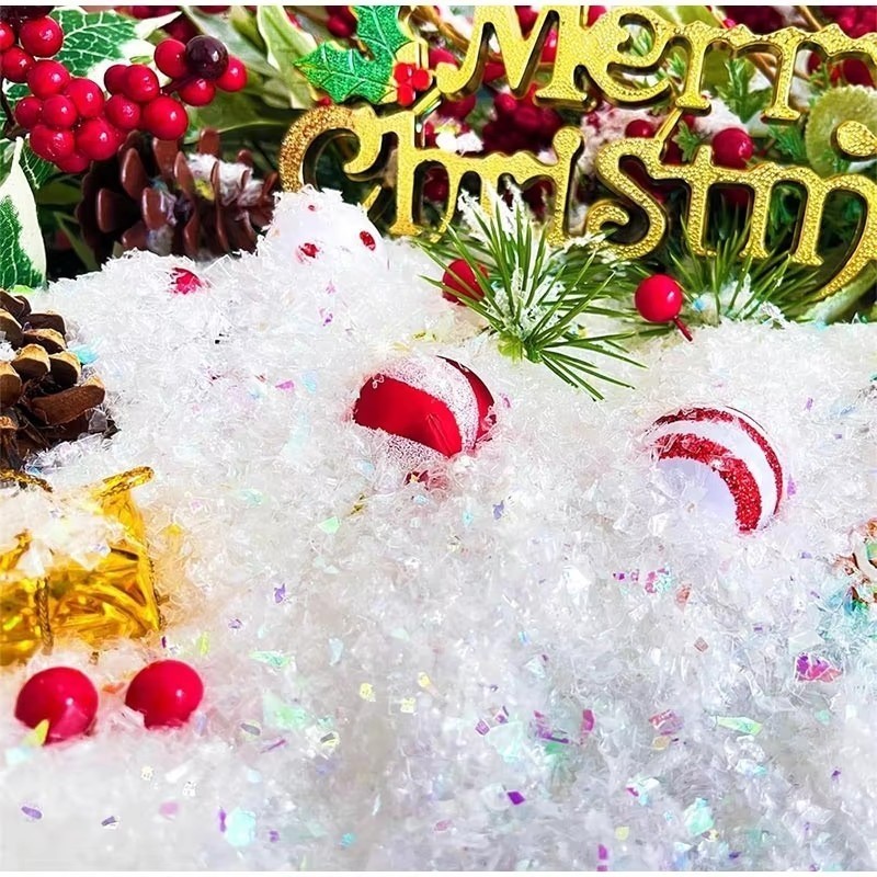 50-200g Artificial Dry Snow Pollen Xmas Party Atmosphere Decoration ...