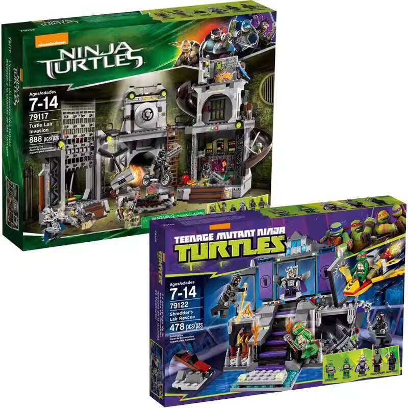 Ninja Turtles 79122 Shredder Lair Rescue Ack 79117 Ninja Turtle Base ...