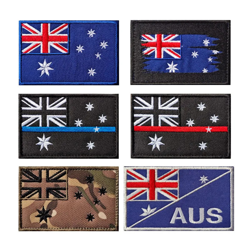 Australia Flag IR Reflective Patches Appliqued Rubber AUS Australian ...