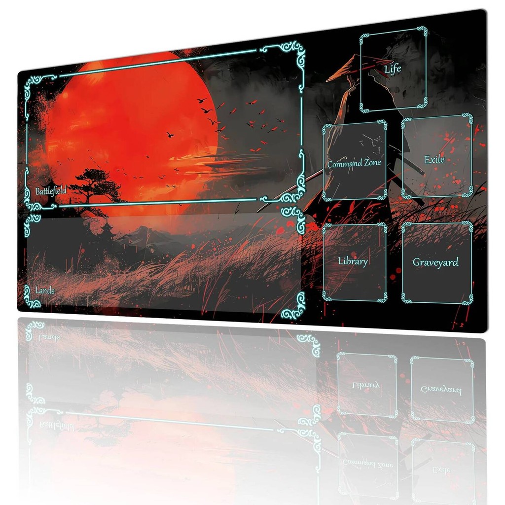Magic Card Gaming Mat with zone Full Moon Samurai mtg playmat desk mat ...