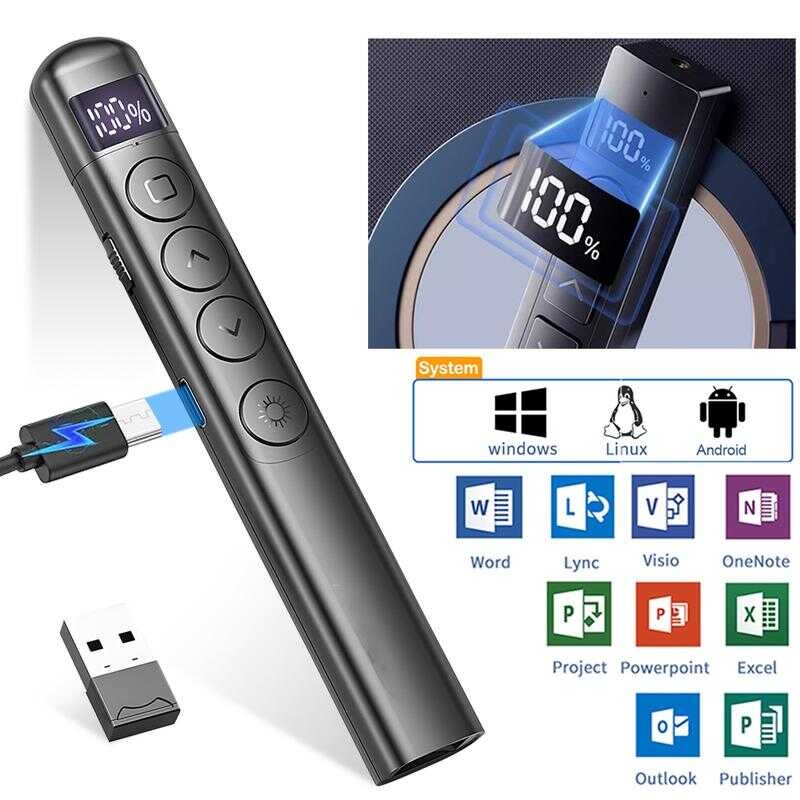 Wireless Presentation Laser Pointer For Powerpoint 2.4Ghz Presenter ...