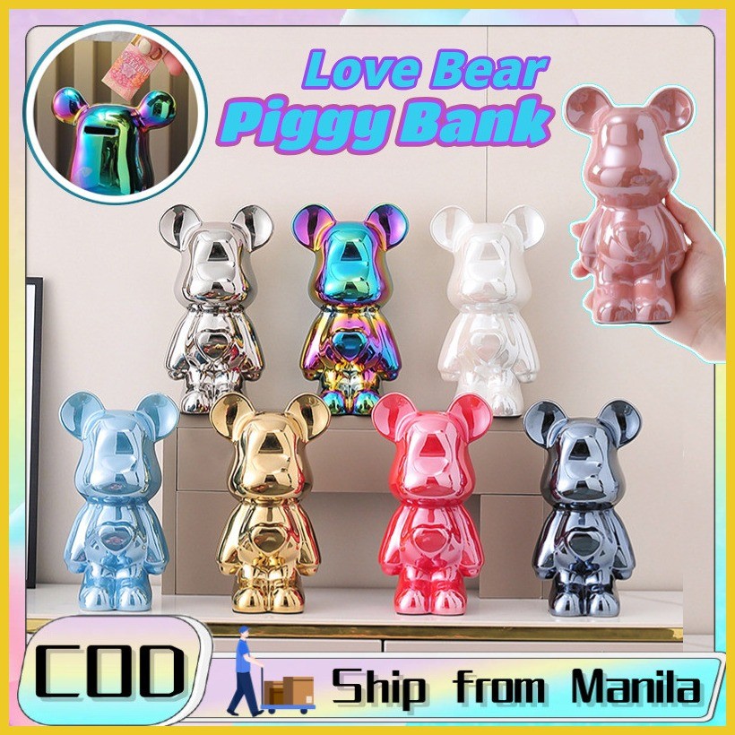 ☪ ♂ Ceramic Violent Bear Piggy Bank Love Bear Children's Coin Bank Gift ...