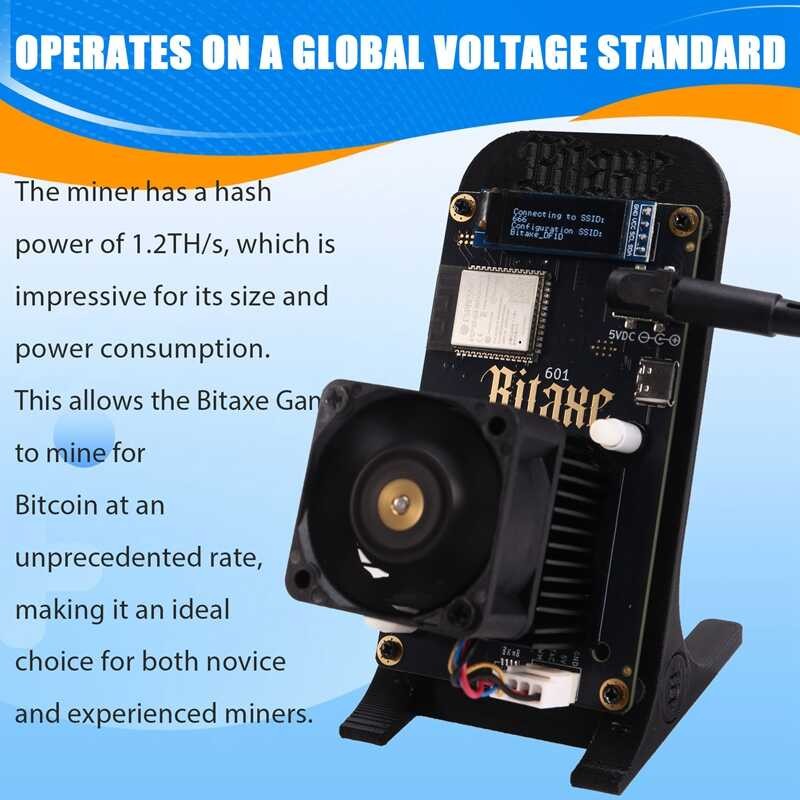 mma Bitaxe 601 Solo Miner 1.2Th/S 18W Bm1370 Asic Chip From Antminer ...