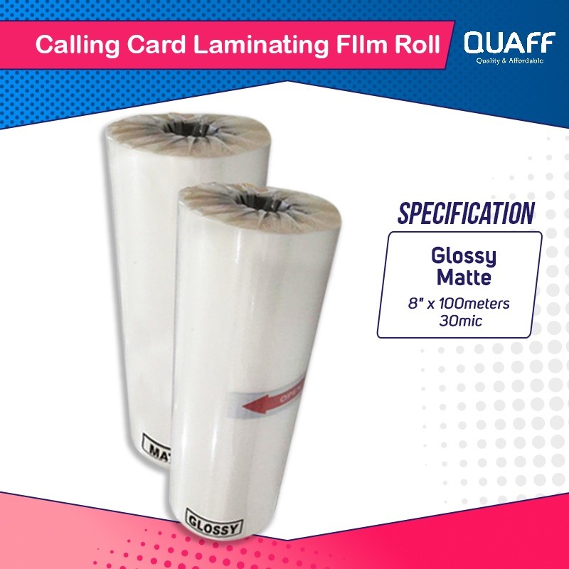 Quaff Calling Card Laminating Film Roll Matte & Glossy 8inches ...