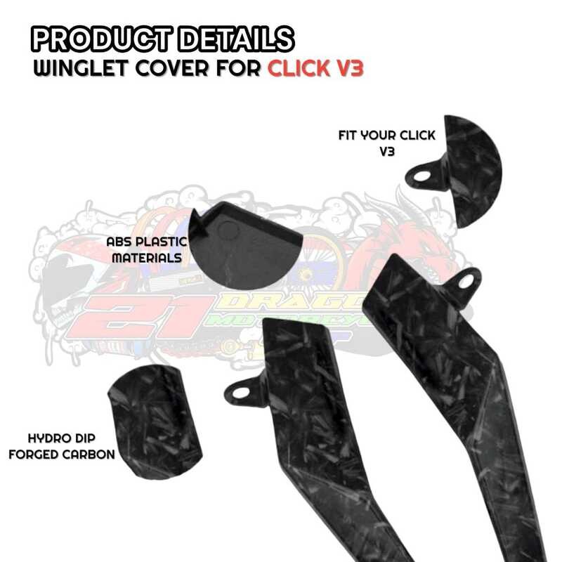Honda NEW Click V3 Twill And Forged Hydro Dip Carbon Winglet | Shopee ...