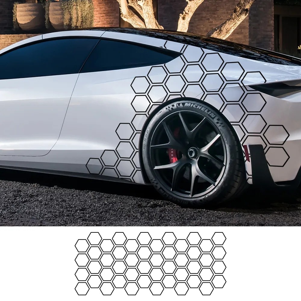 3 Style Honeycomb Vinyl Sticker Auto Body Decor Tuning Car Side ...