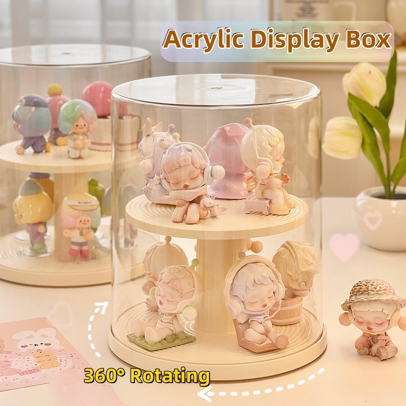 Acrylic Display Box Rotating Stackable Dustproof Figures Blind Box ...