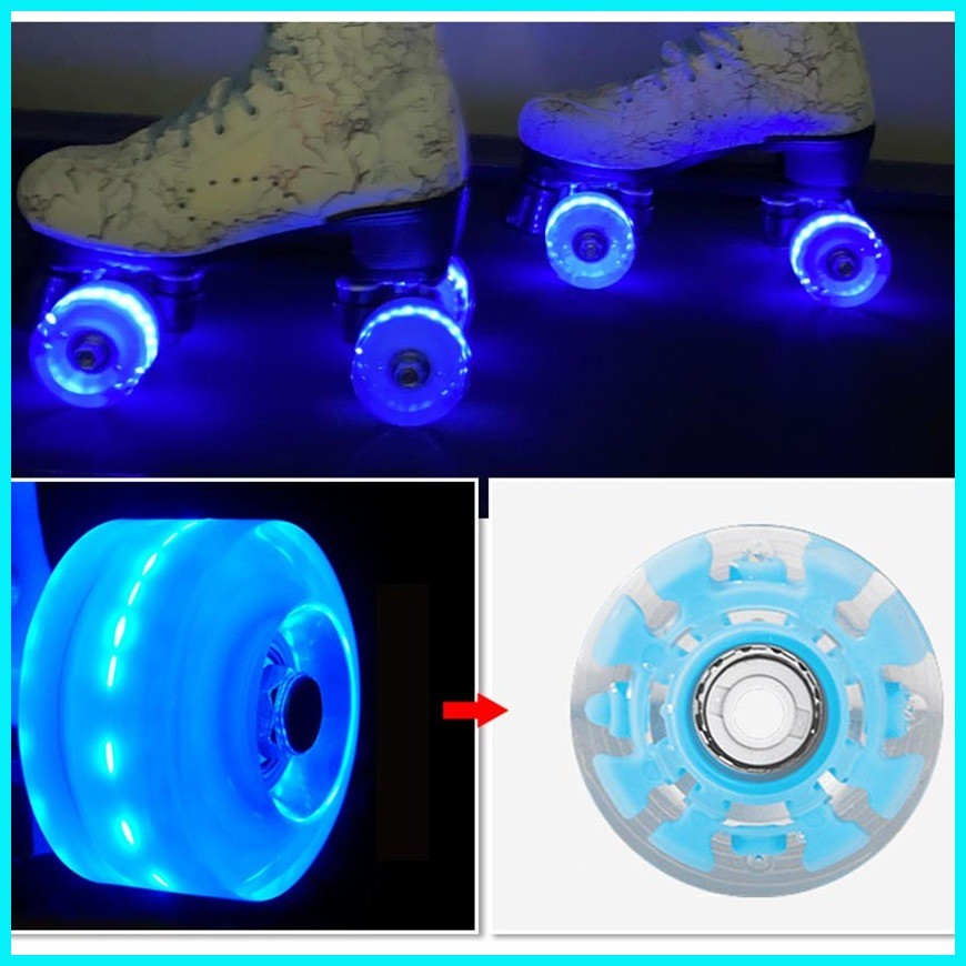 4pcs Luminous Light Up Roller Skate Wheels With Bearings Roller Skates ...