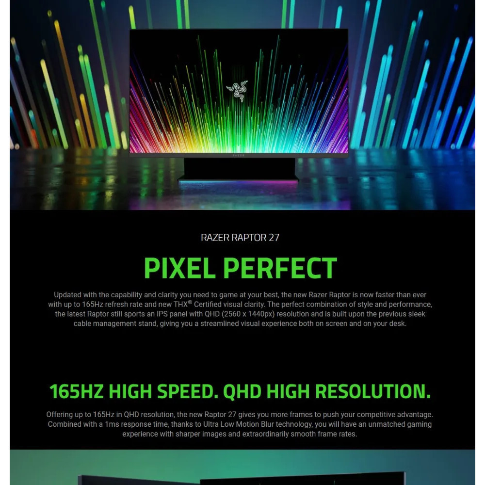 Razer Raptor 27 165 Hz Gaming Monitor | Shopee Philippines