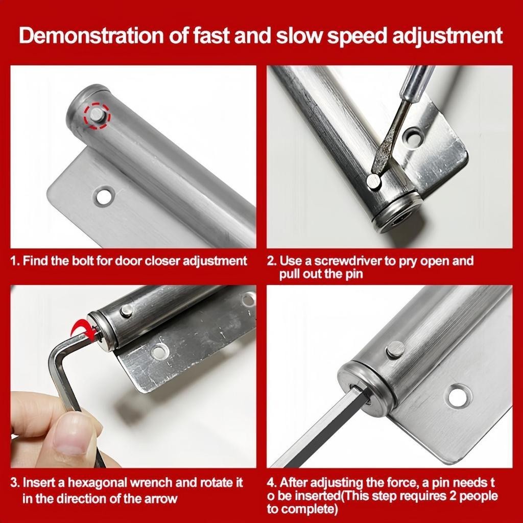 Concealed Automatic Door Closer Stainless Steel Hydraulic Spring Buffer ...