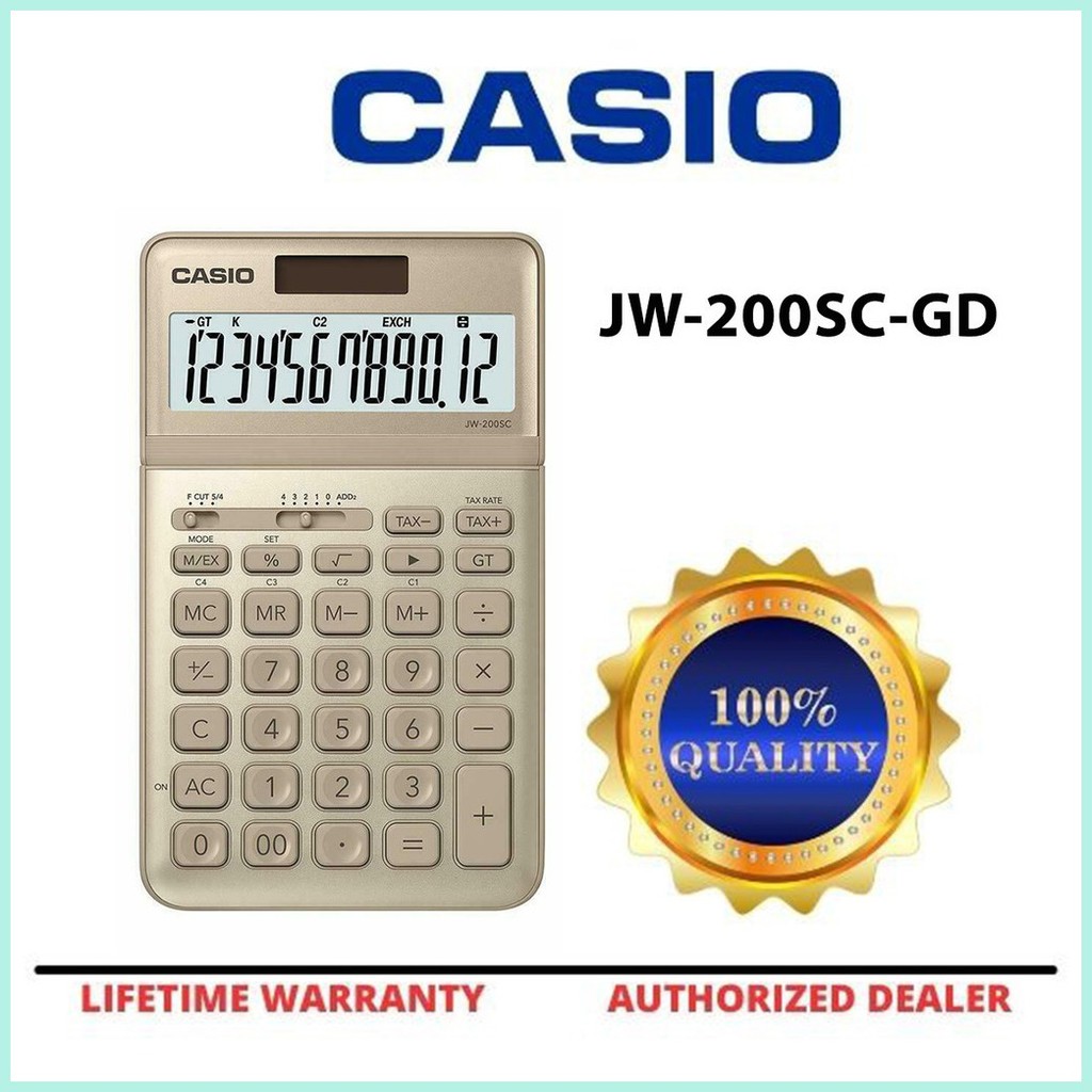 Casio JW-200SC-GD Premium & Stylish Calculator (Gold) | Business ...