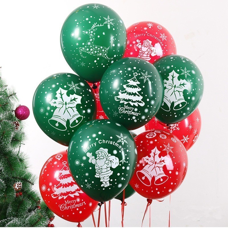 10/30/50Pcs 10 inch Red Green Christmas Latex Balloon/Santa Claus ...