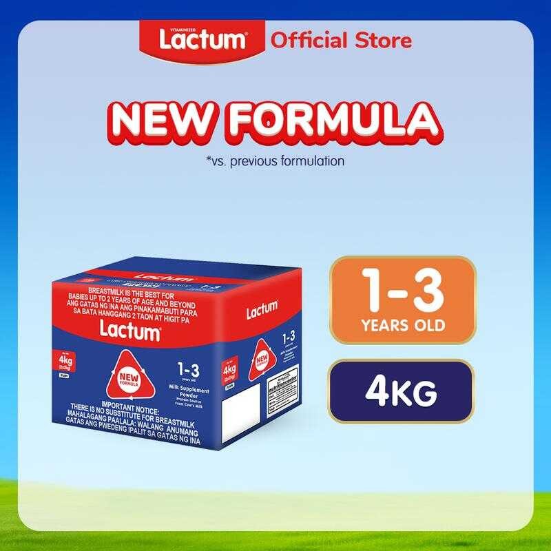 B69 Lactum For 1-3 Years Old Plain 4Kg Milk Supplement Powder | Shopee ...