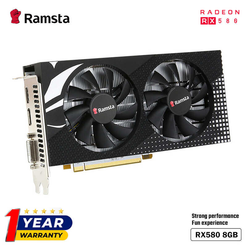 RAMSTA AMD Rx550 4Gb Rx580 8Gb Graphics Gddr5 256Bit GPU Video Card For ...