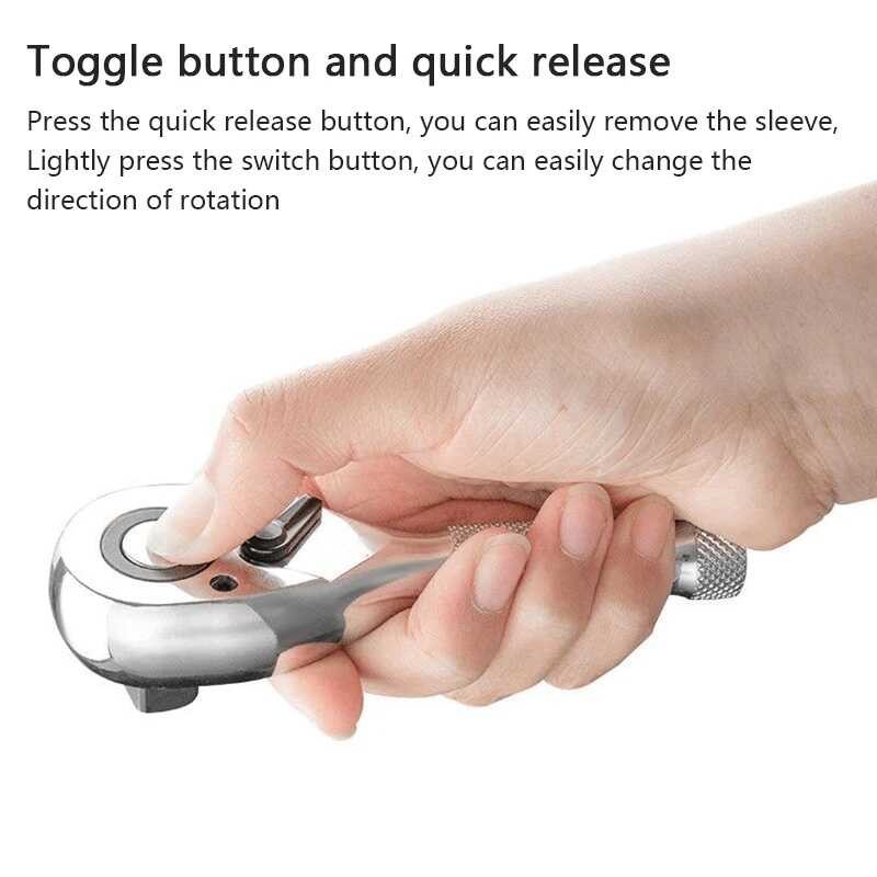 Wrench 1/4 Mini 3/8 1/2 Inch Drive Stubby Ratchet Set Quick-Release 72 ...