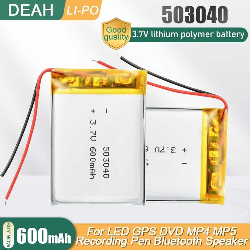 3.7V 503040 600Mah Rechargeable Lithium Polymer Battery Para Sa Dashcam ...